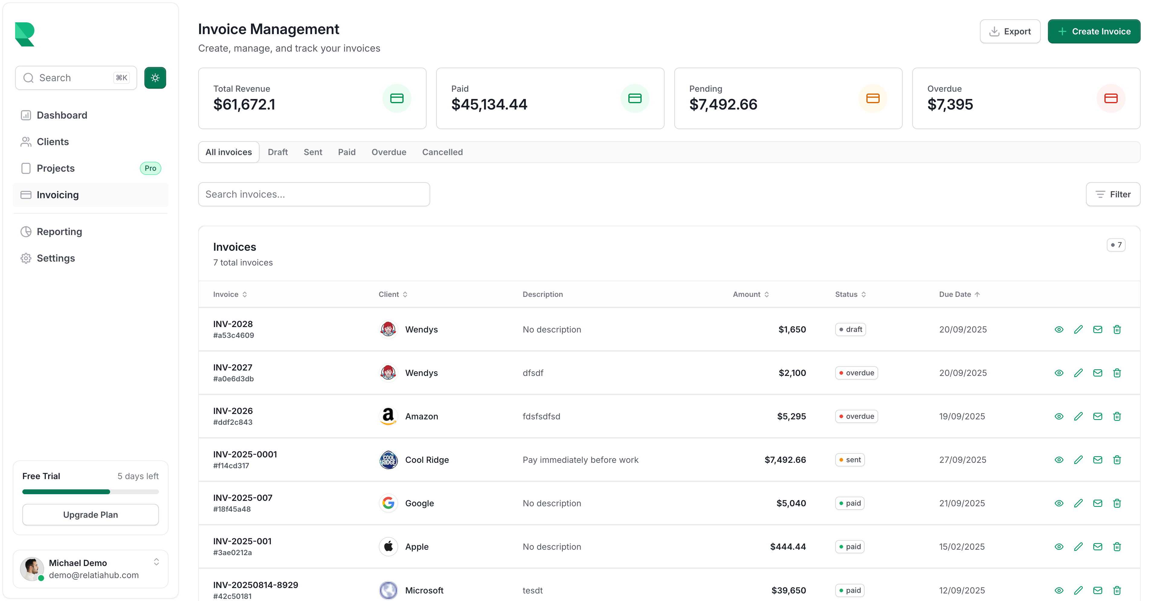 RelatiaHub - Client Management & Invoicing Made Simple